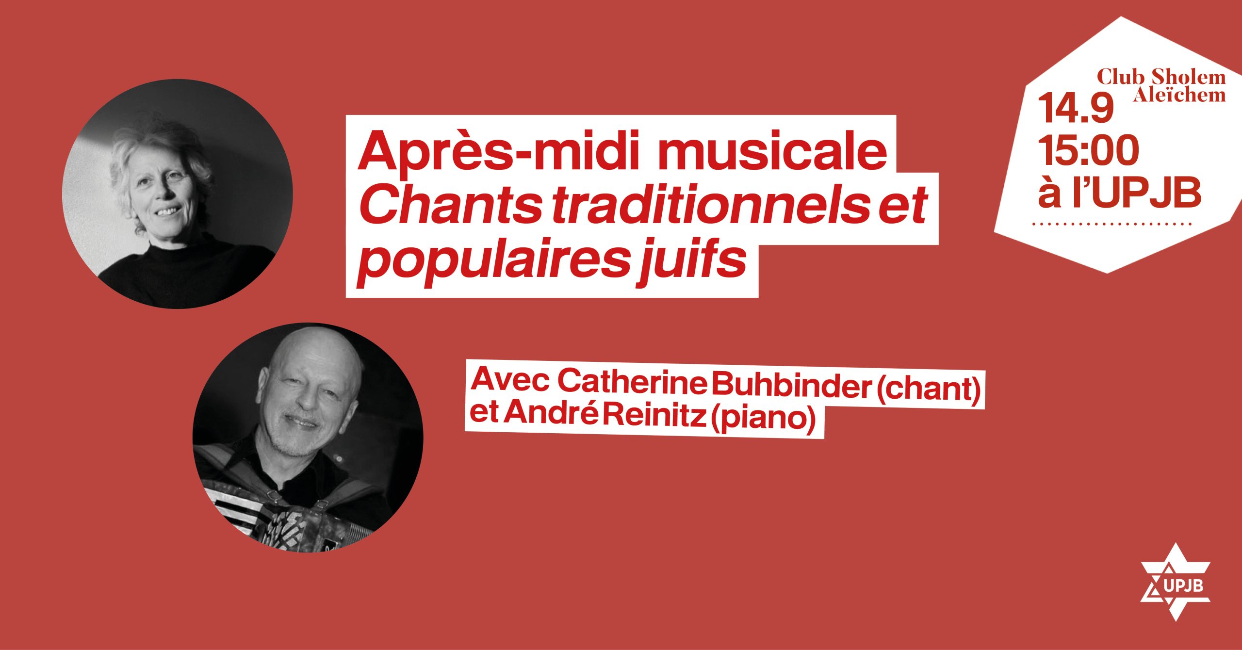 Après-midi musicale : Chants traditionnels et populaires juifs - UPJB